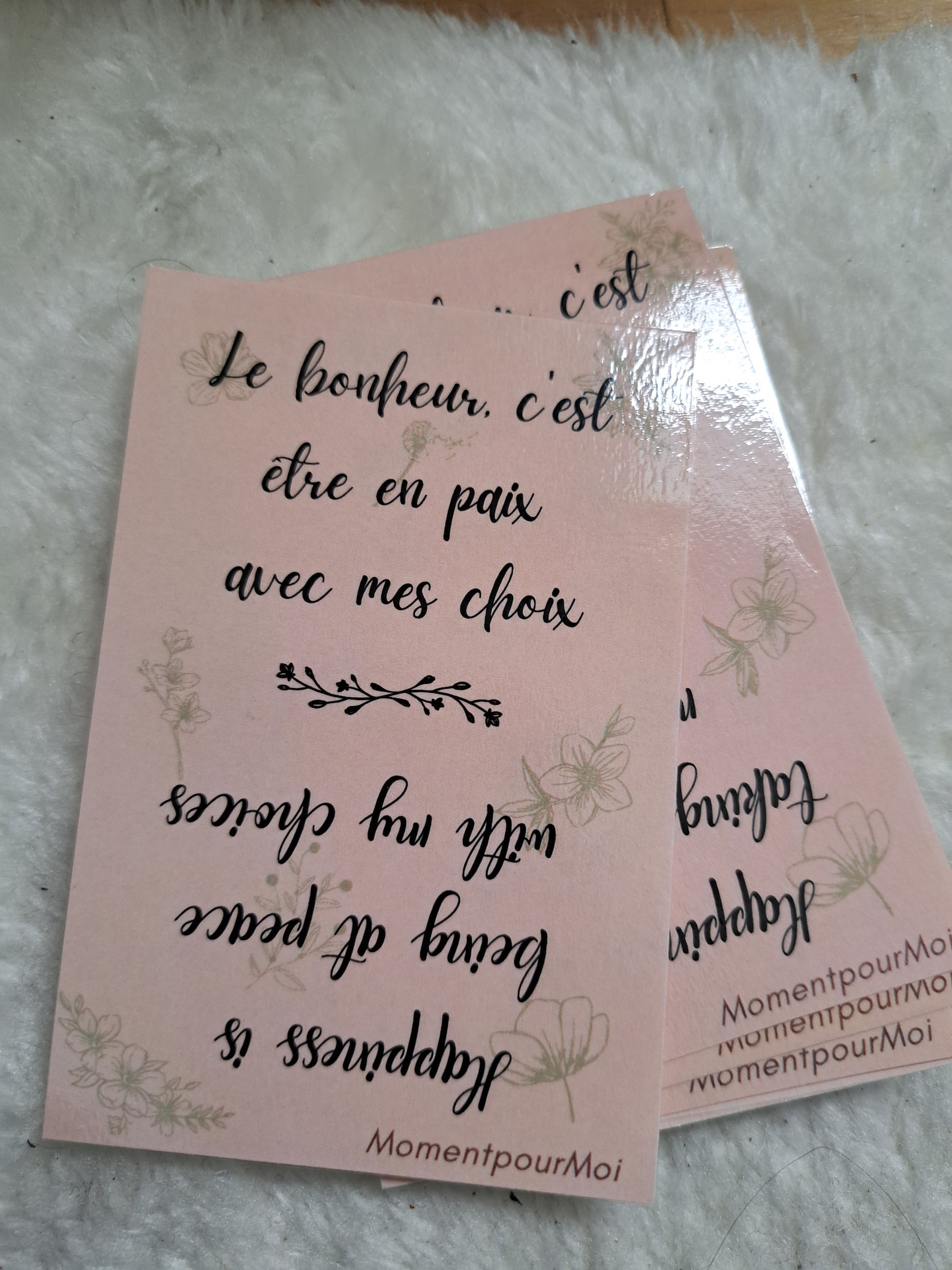 52 Printable Positive Affirmation Cards French-english - Bonheur ...