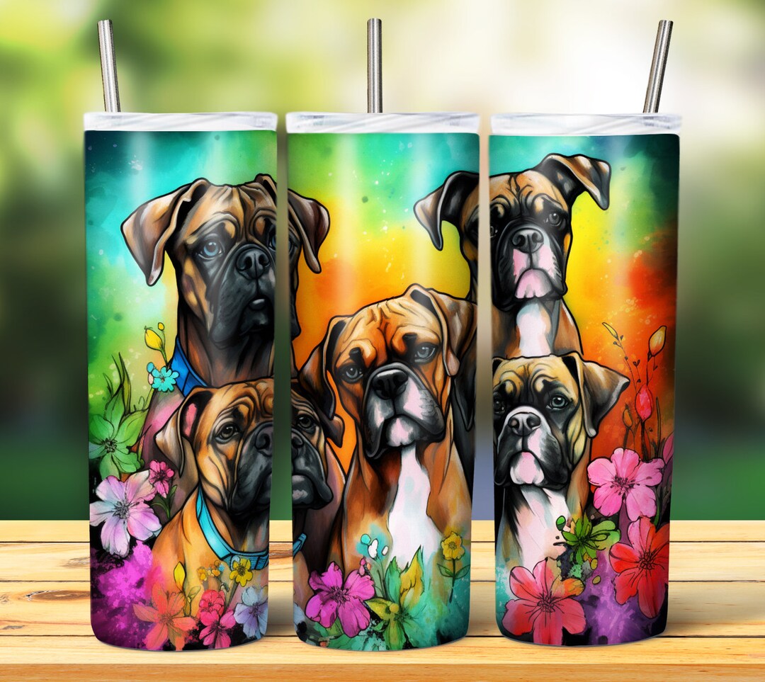 Boxer Dog Colorful Straight Template - Etsy