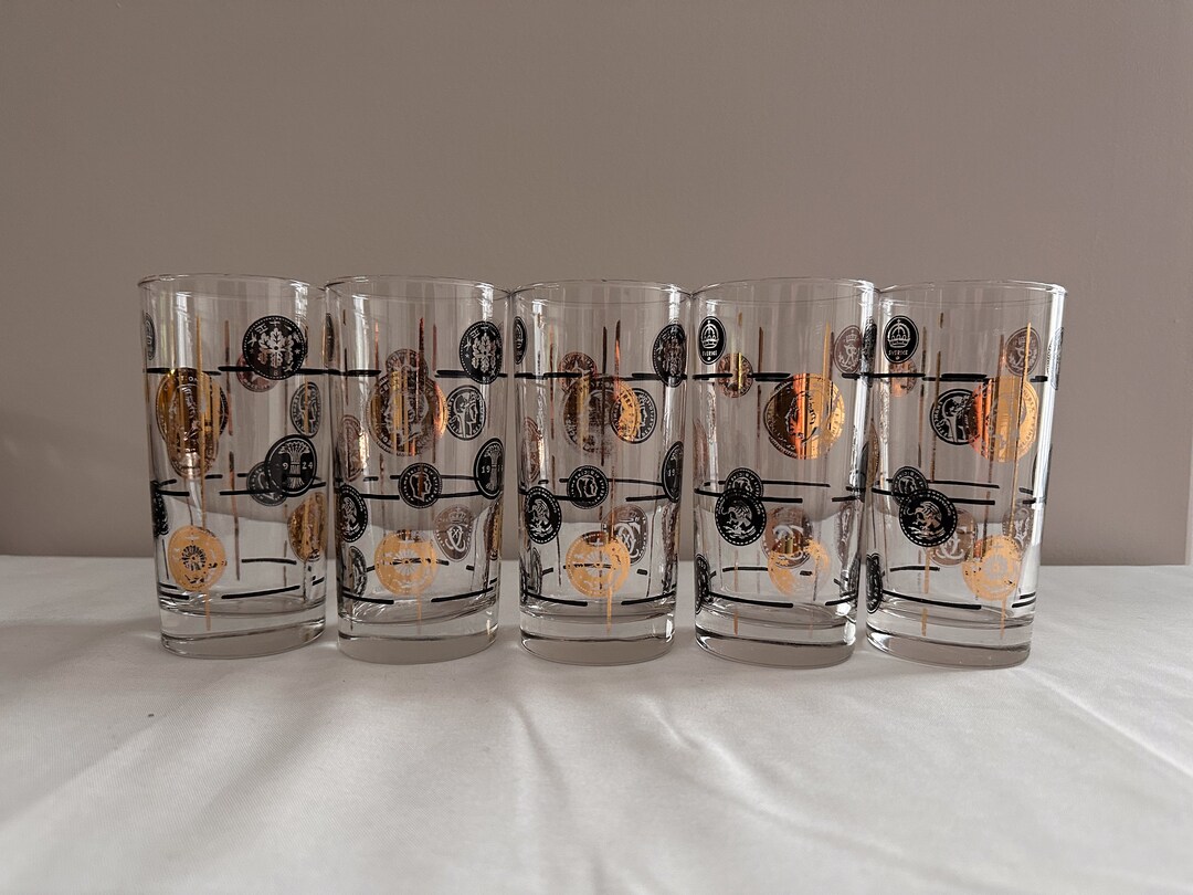 MCM Gold Coin Collins Glasses (5) - Etsy