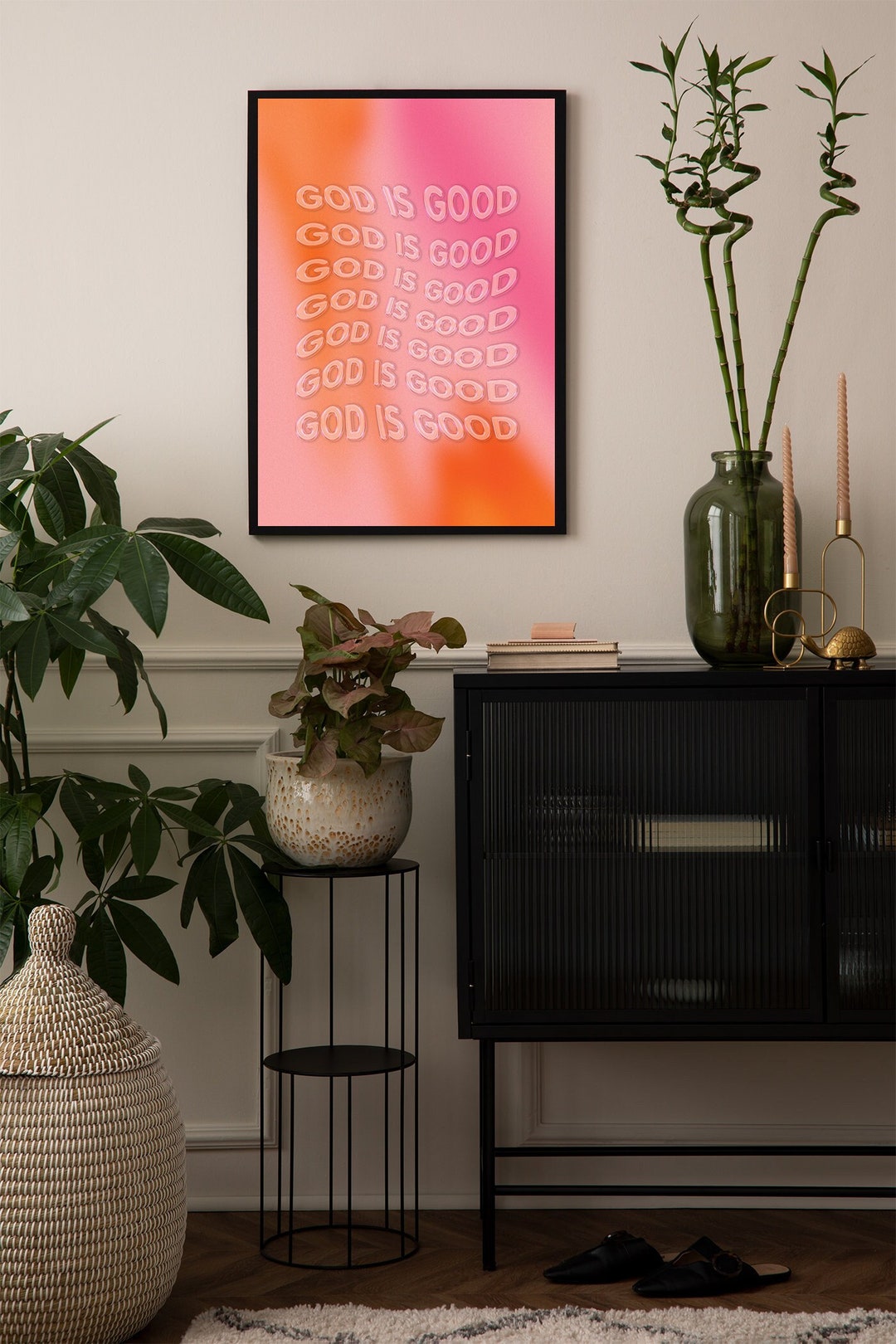 God is Good Pink and Orange Printable Inspirational Digital - Etsy