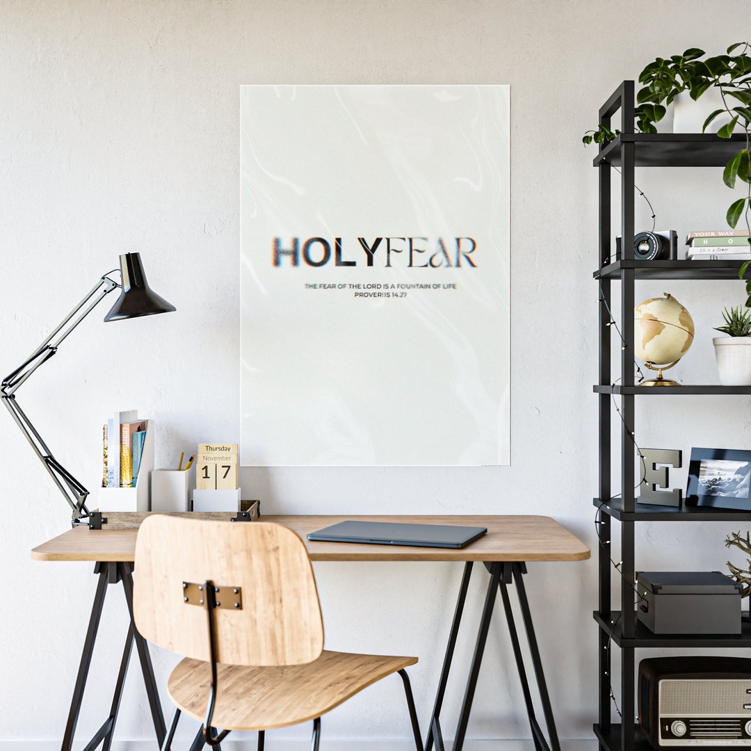 Holy Fear Printed Poster Fear of God Bible Verse Print Modern Minimal ...
