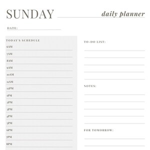 Printable Daily Planner - Simple and Minimal - Etsy