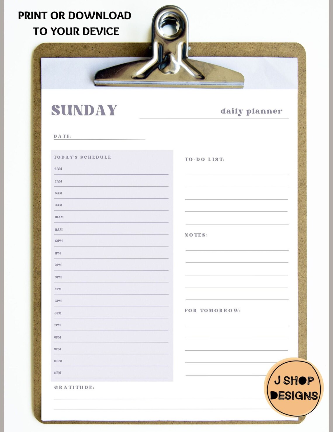 Printable or Digital Daily Planner Retro and Minimal, Purple - Etsy