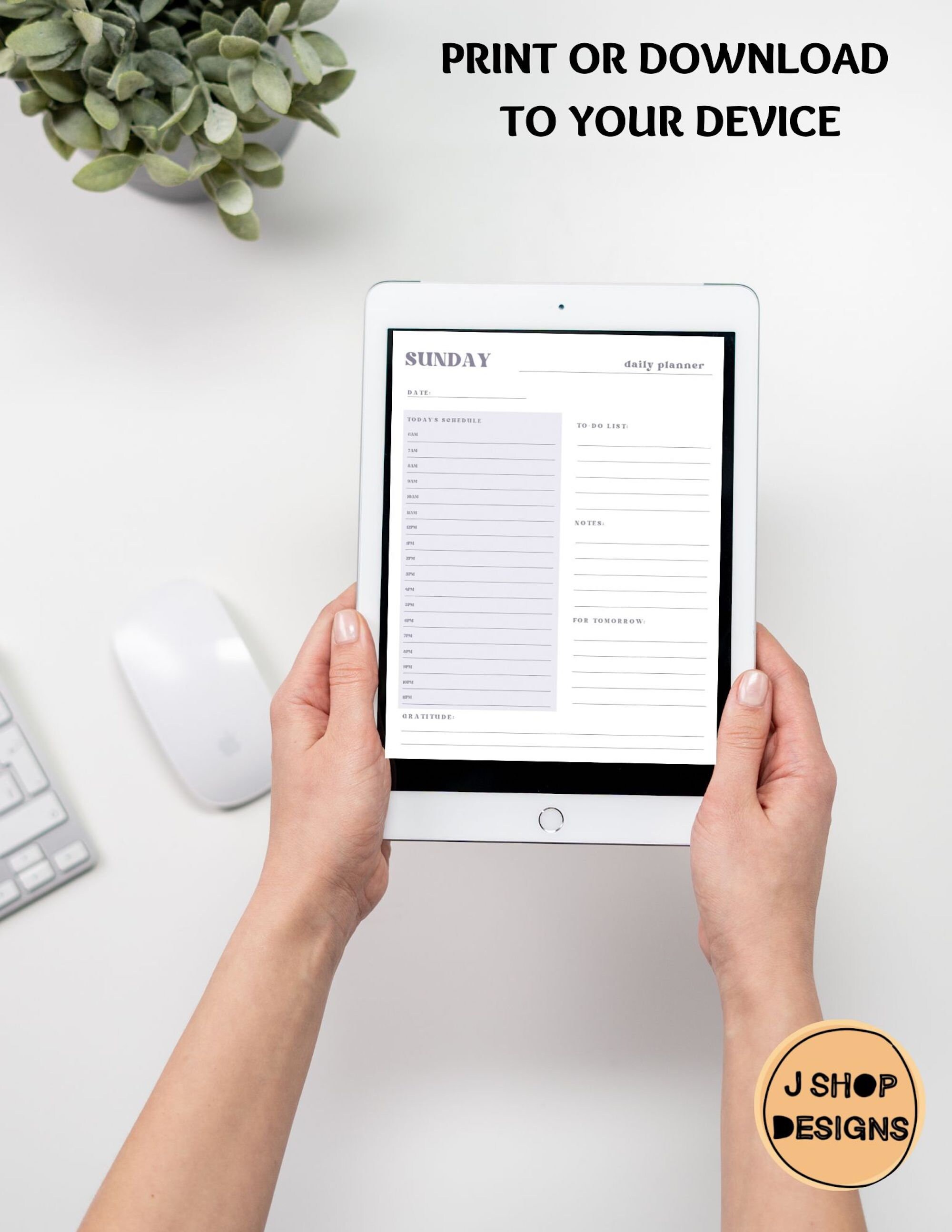 Printable or Digital Daily Planner Retro and Minimal, Purple - Etsy