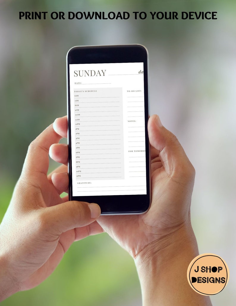 Printable Daily Planner Simple and Minimal - Etsy