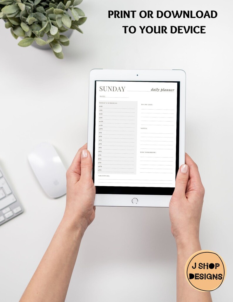 Printable Daily Planner Simple and Minimal - Etsy