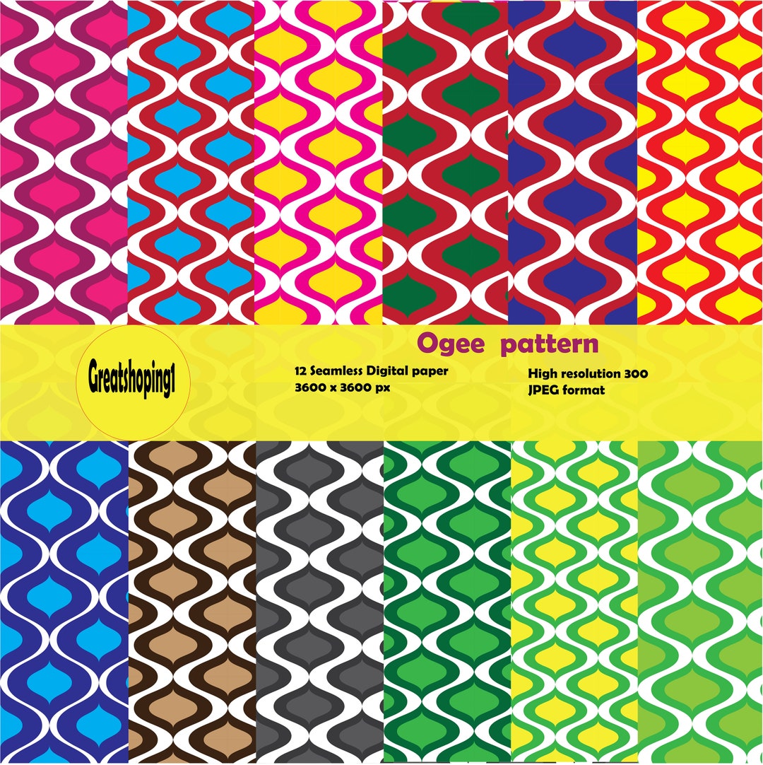 Ogee Bliss Collection Printable Digital Papers , Instant Download ...