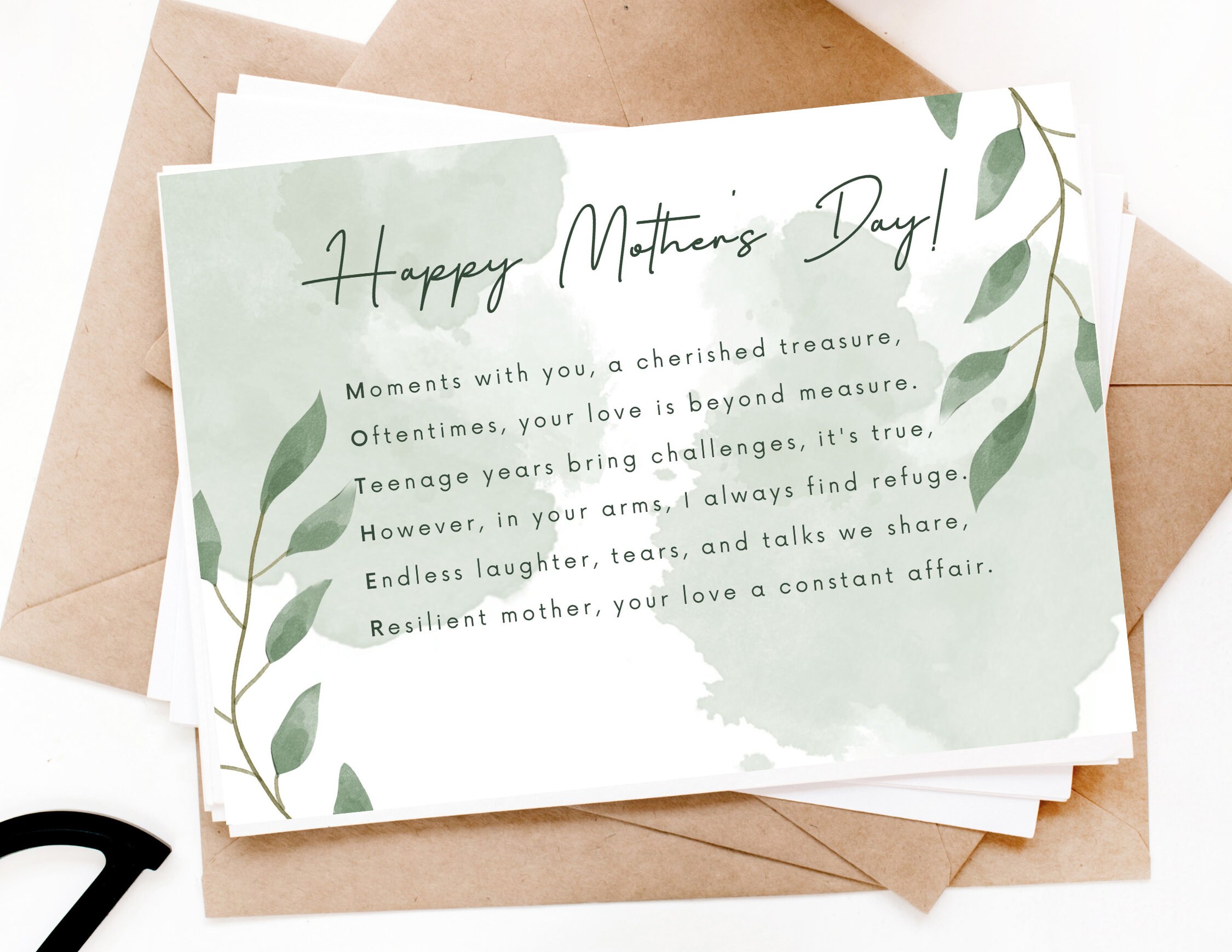 Mother's Day Acrostic Printable - From a Teenager - Unique Wall Art ...