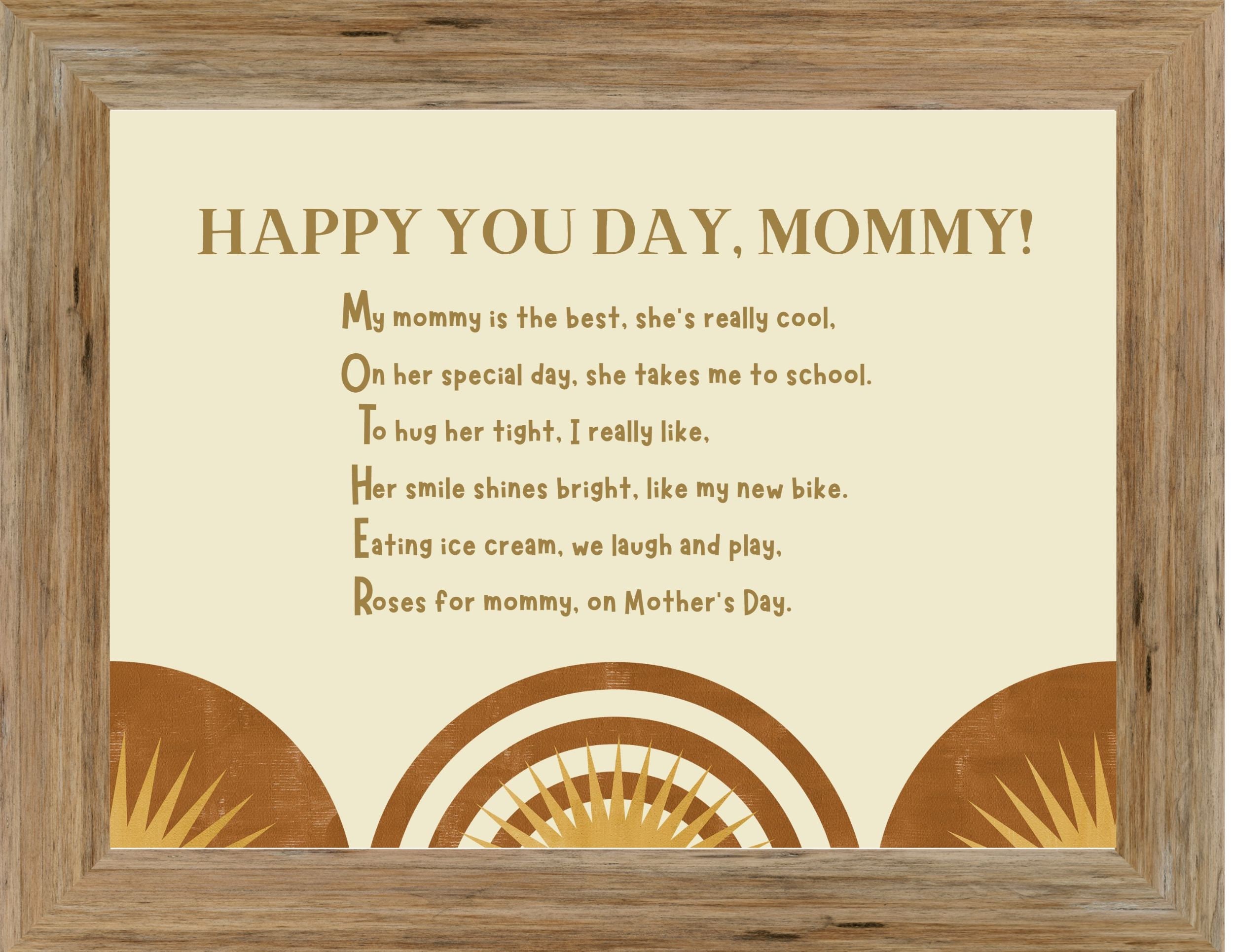 Mother's Day Acrostic Printable From a Young Child Unique Wall Art Gift ...