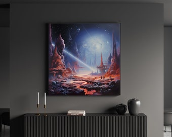 Titan Travel Poster, Typhoeus Colony, Saturn Moon, NASA, Space Colony ...