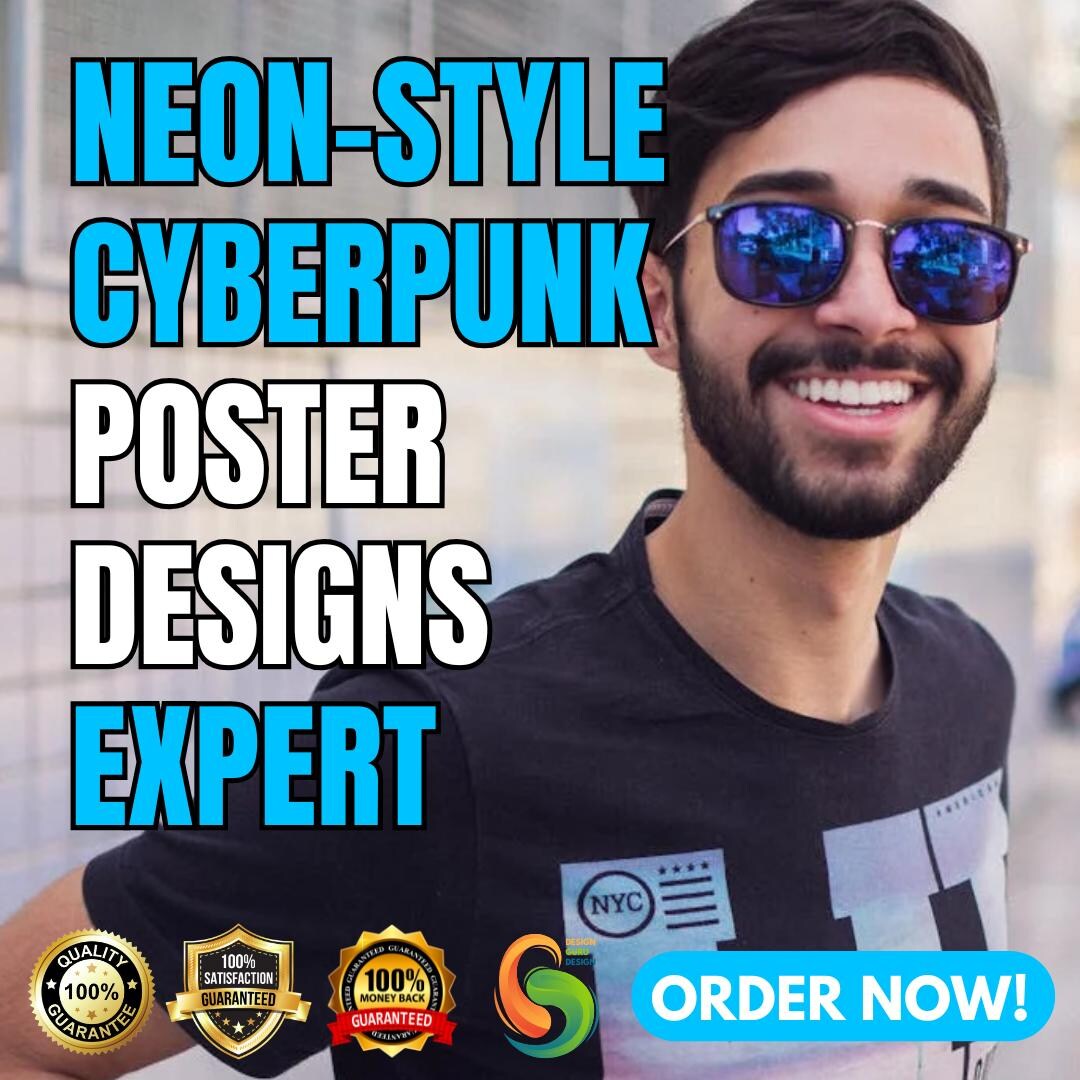Neon Cyberpunk Poster, Futuristic Sci-fi Wall Art, Synthwave Digital ...