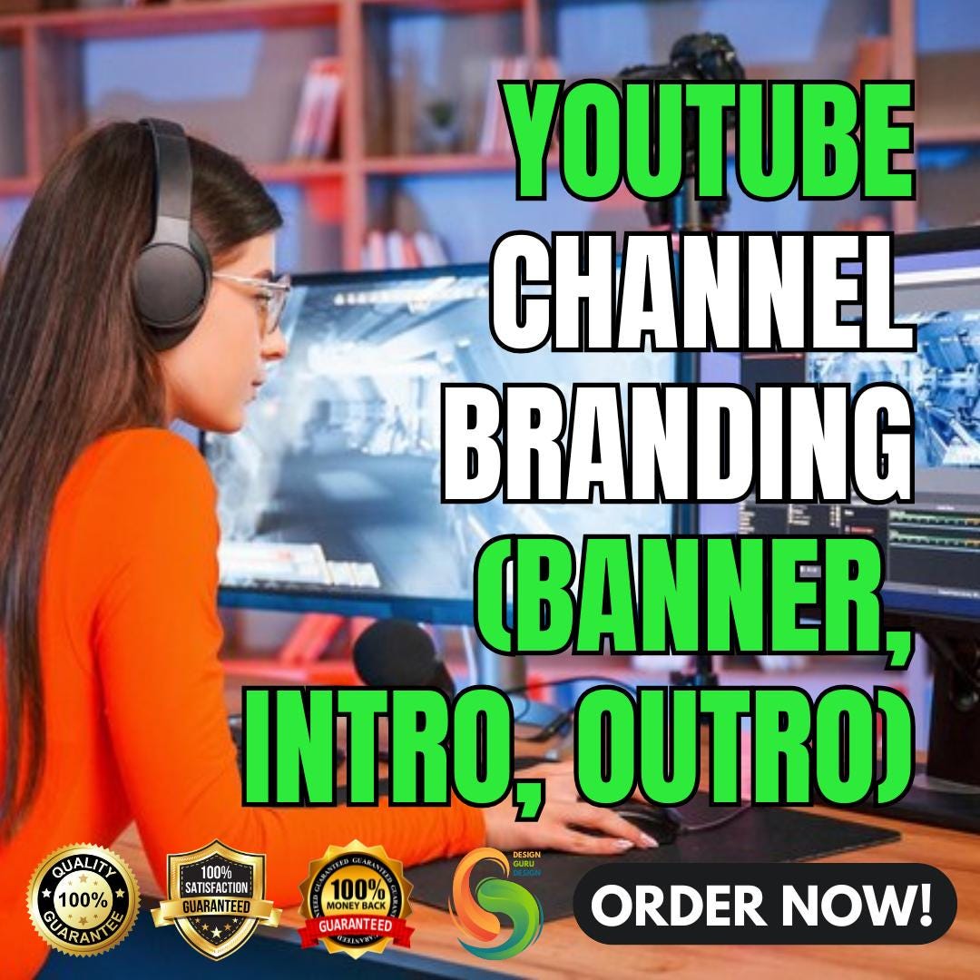 Custom Youtube Channel Branding: Banner, Intro, Outro & Logo Animation ...