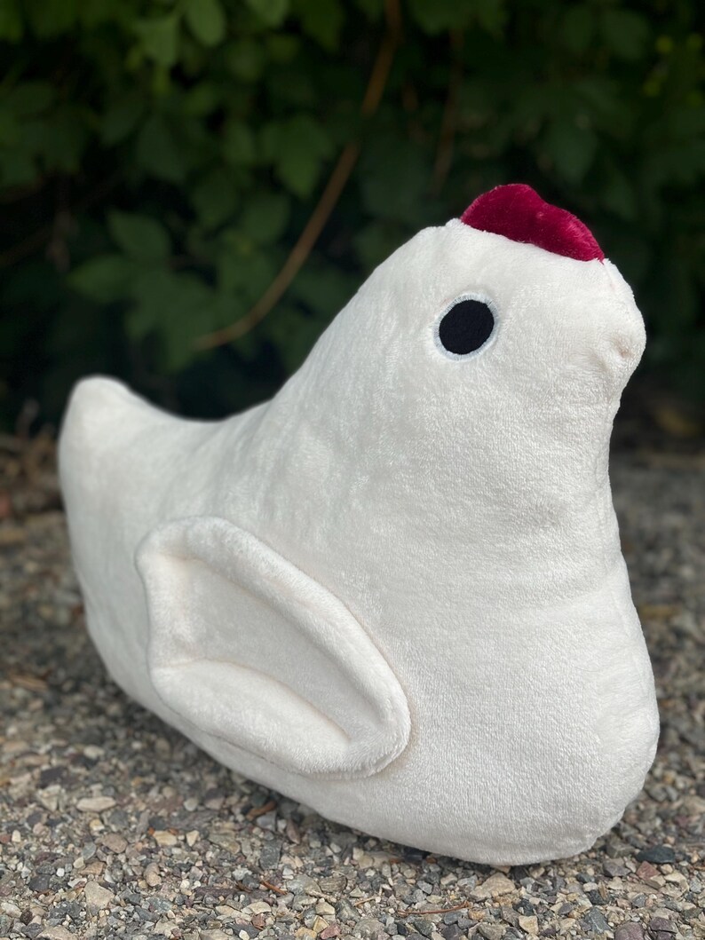 Bird Plushie Chicken Stuffed Animal White Red Hen Chick Made to Order ...