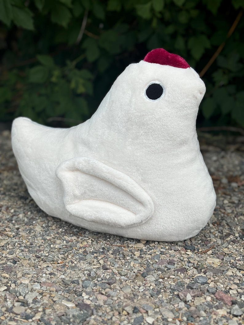 Bird Plushie Chicken Stuffed Animal White Red Hen Chick Made to Order ...