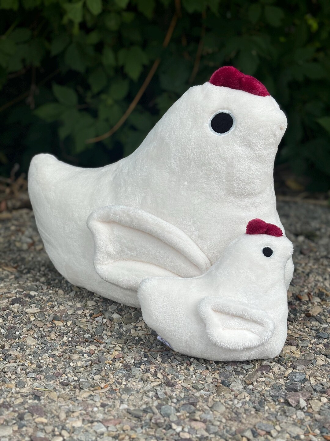 Bird Plushie Chicken Stuffed Animal White Red Hen Chick Made to Order ...