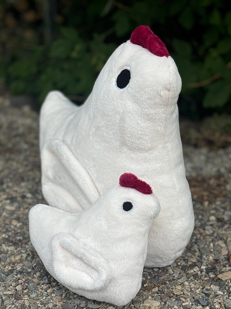 Bird Plushie Chicken Stuffed Animal White Red Hen Chick Made to Order ...