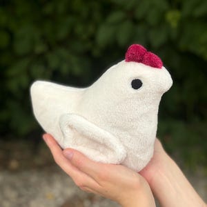 Bird Plushie Chicken Stuffed Animal White Red Hen Chick Made to Order ...