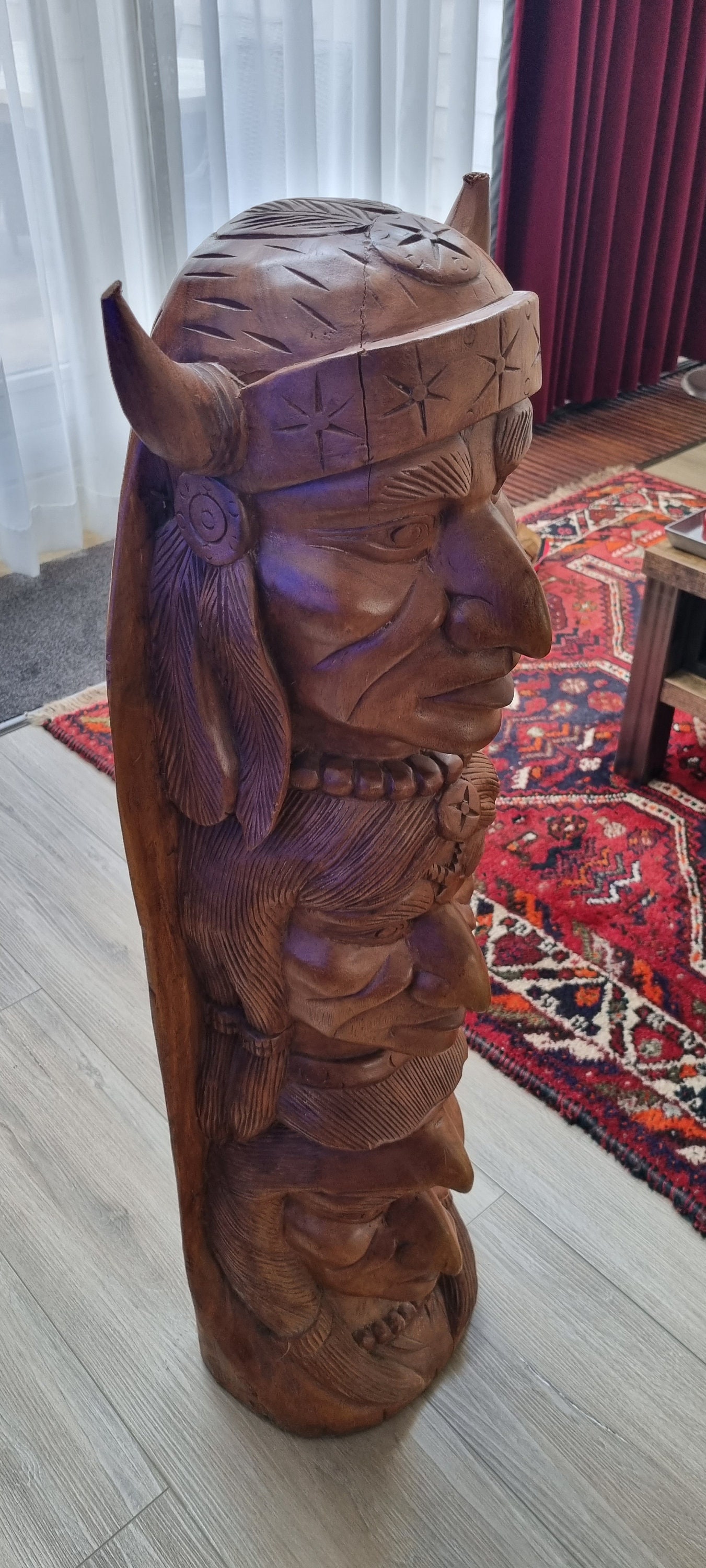 Wooden Indian Totem Statue - Etsy