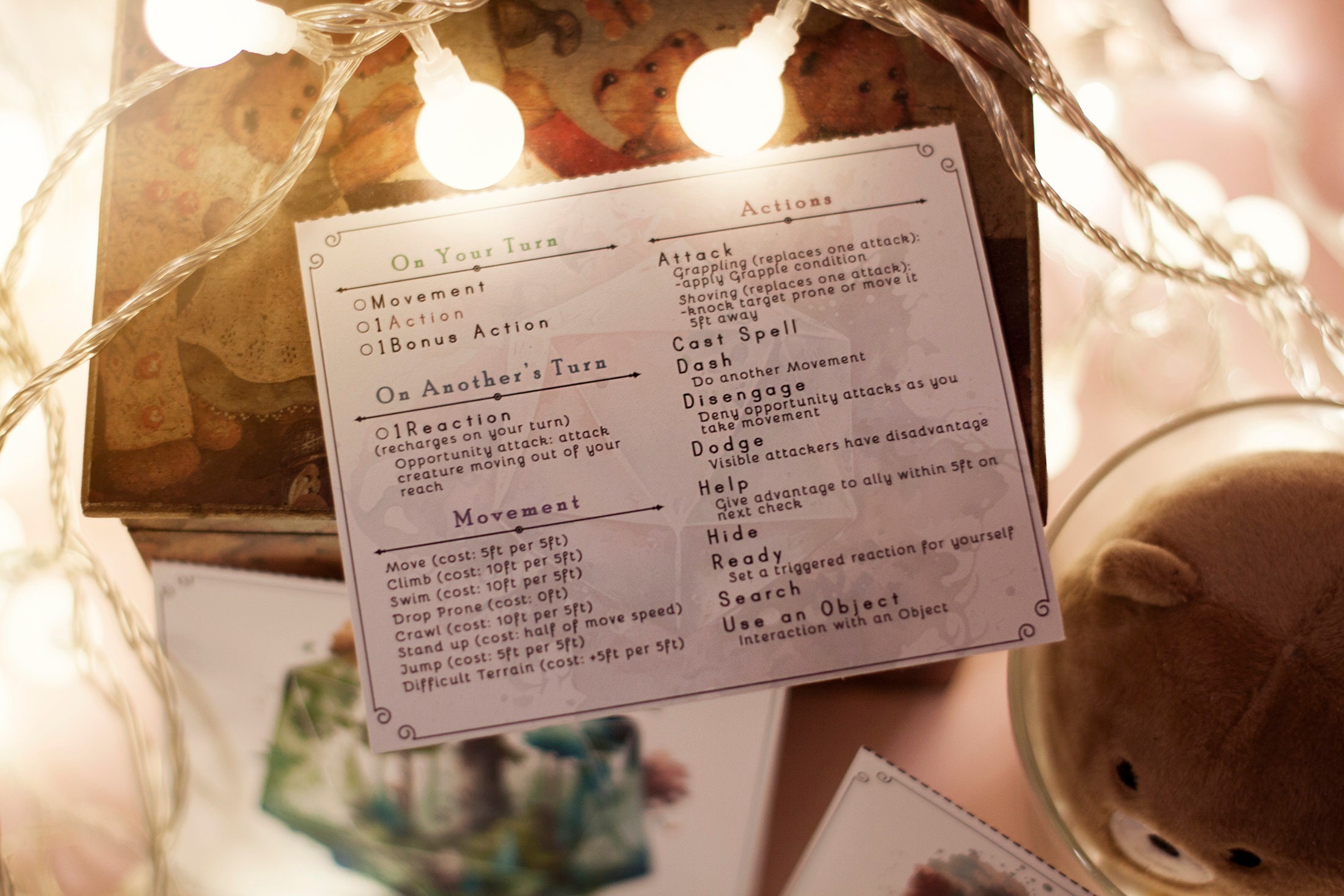 Digital-on Your Turn Dnd Cheat Sheet Dnd New Player Cheat - Etsy