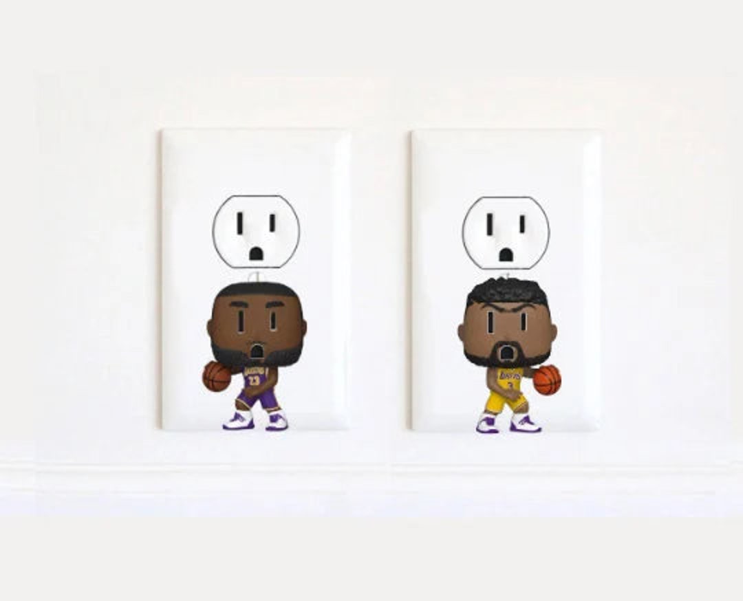 Lakers Lebron James Anthony Davis Stickers Electric Outlet Sticker Wall ...