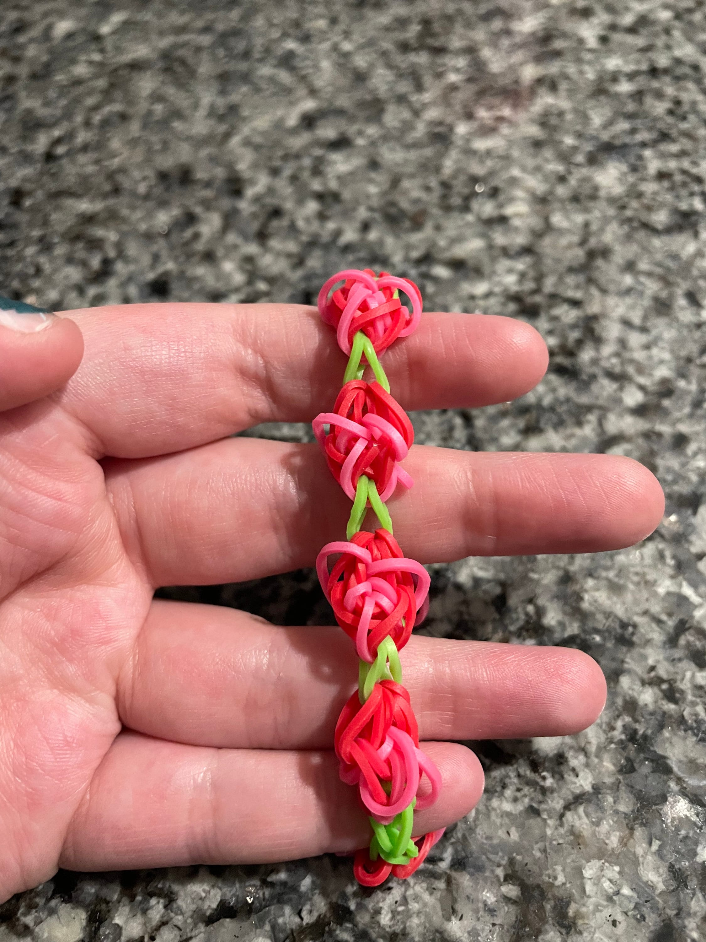 Rose Garden Rainbow Loom Bracelet - Etsy