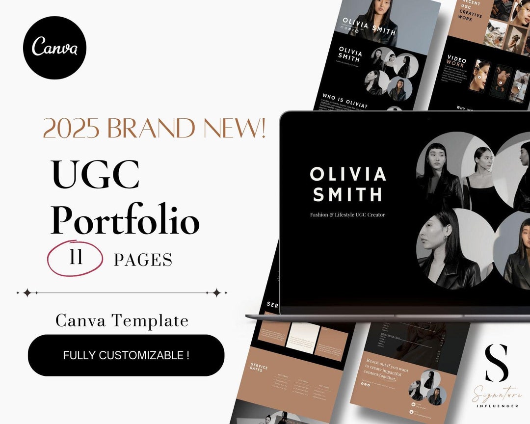 Influencer, UGC Portfolio Template Canva, Minimalist UGC Portfolio ...