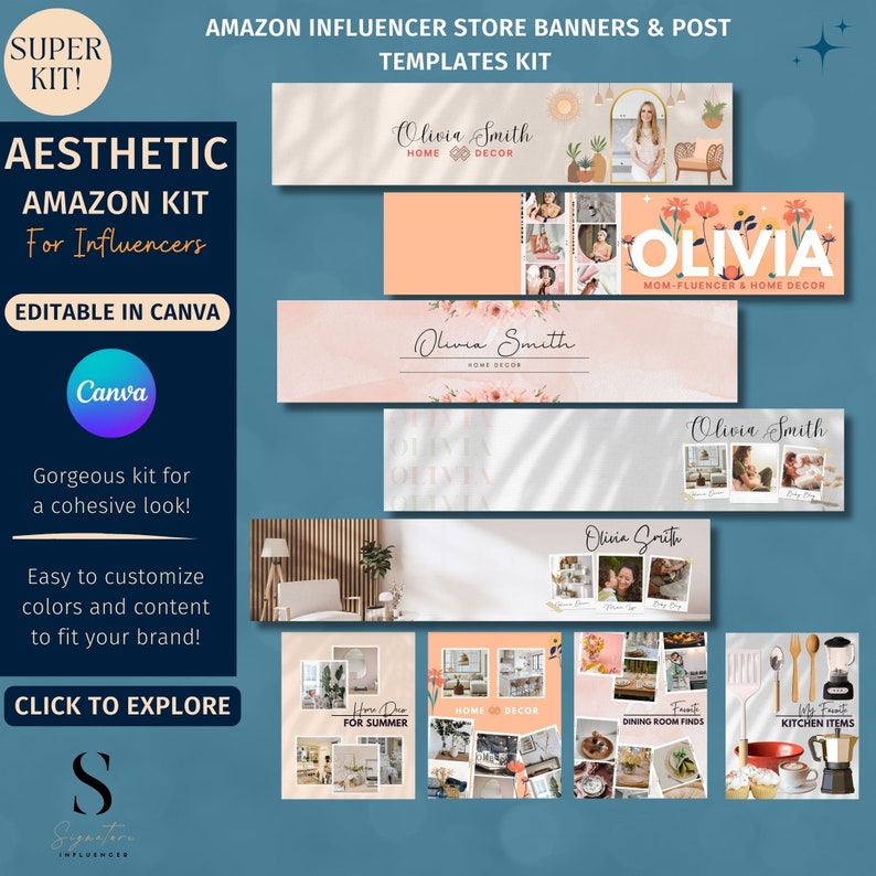 Kit of Amazon Influencer Store Banner and Associate Products Display ...