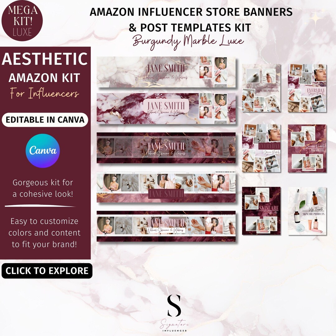 Kit of Amazon Influencer Store Banner and Associate Products Display ...