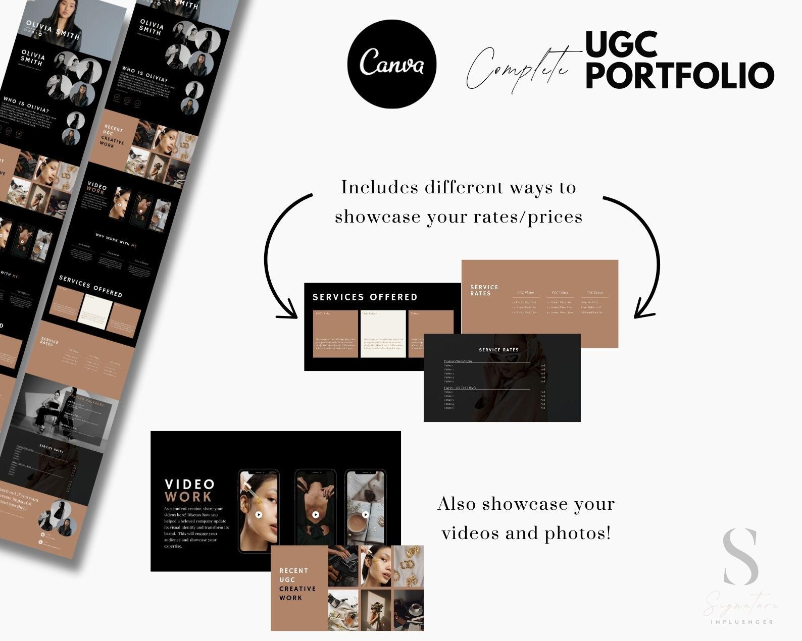 UGC Portfolio Influencer Portfolio Template Plus BONUS, Neutral Canva ...