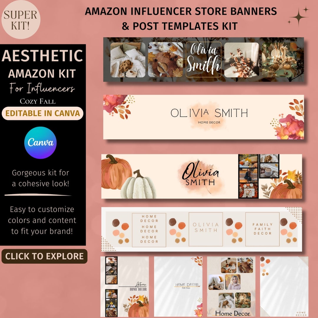 Kit of Amazon Influencer Store Banner and Associate Products Display ...