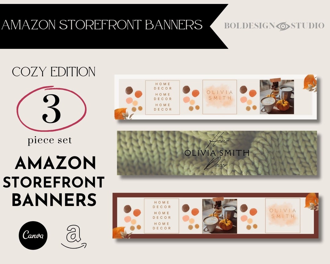 Amazon Storefront Banner Template Editable With Canva, Hero Image ...
