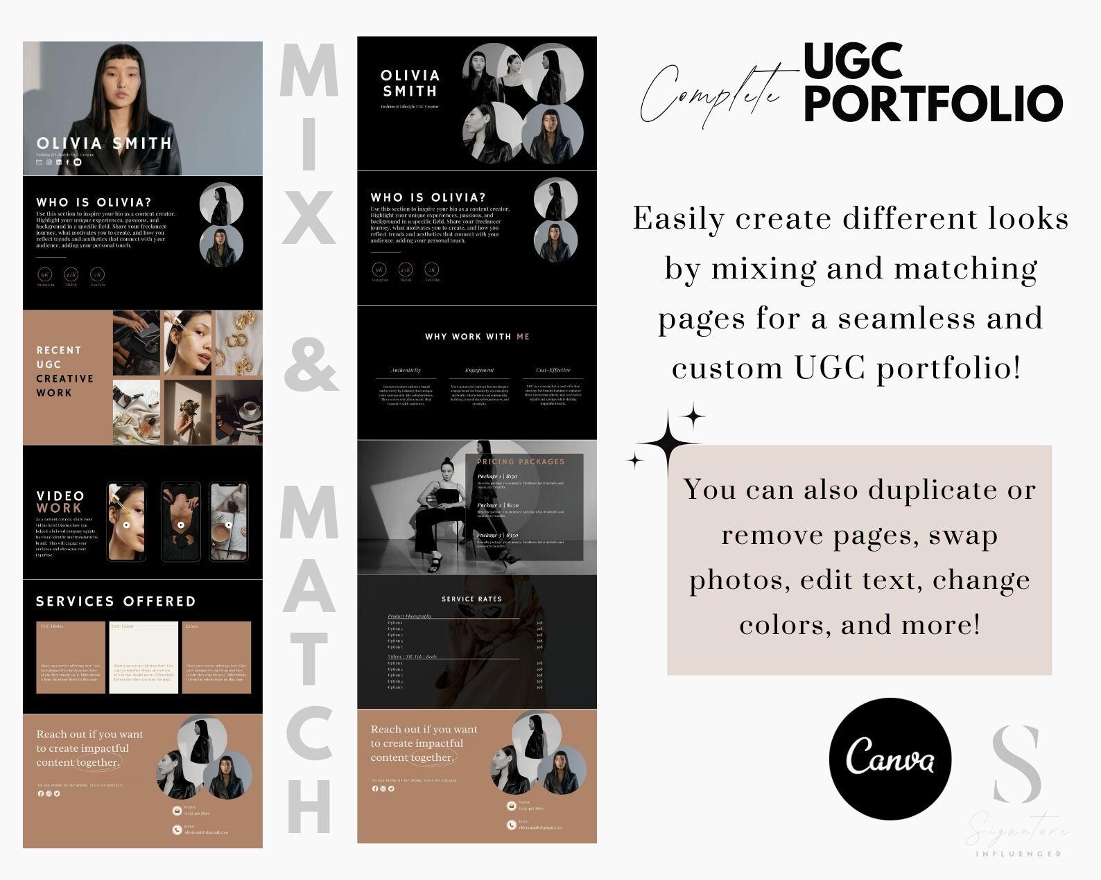 UGC Portfolio Influencer Portfolio Template Plus BONUS, Neutral Canva ...