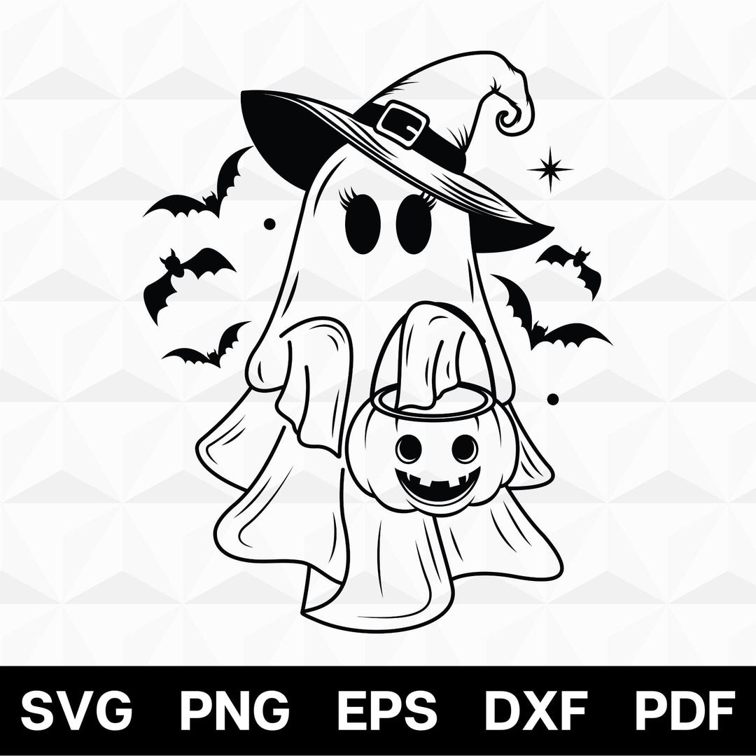 Halloween Ghost Svg, Spooky Ghost Svg, Ghost Svg, Cute Ghost Svg ...