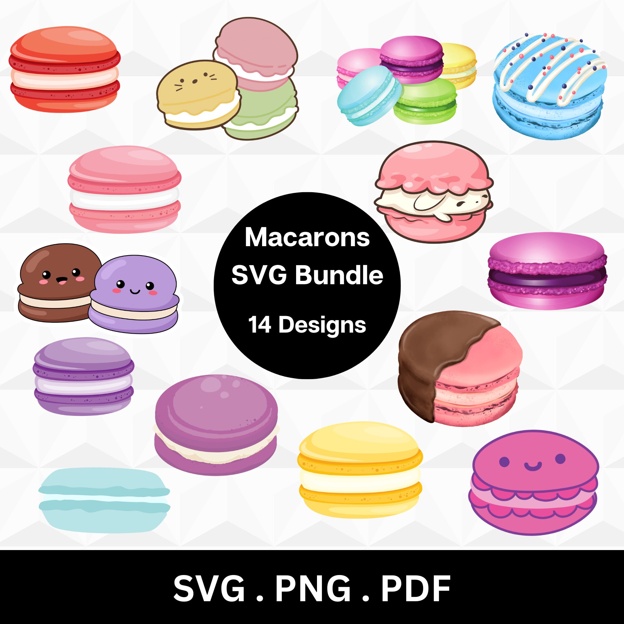 Macarons Svg, Baking Svg, Mazaron Png, Dessert Svg, Bakery Svg, Instant ...