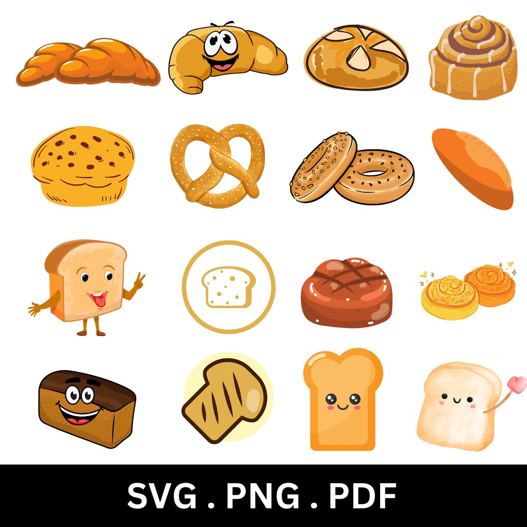 Paquete de pan svg, Panadería svg, Pan Clipart, Pan svg, Pan png ...