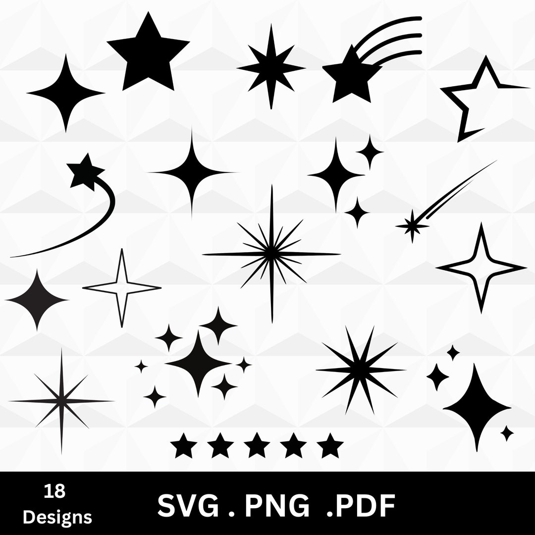 Star Svg Bundle Sparkle Svg Shooting Star Svg Star Clipart - Etsy