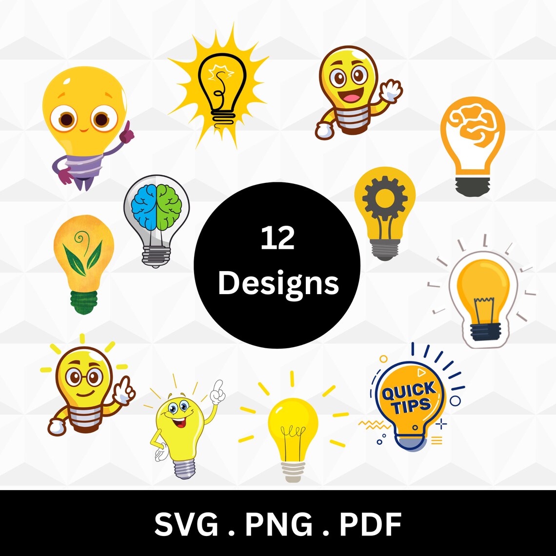 Light Bulb Svg, Bulb Svg, Light Bulb Clipart, Brain Svg, Light Bulb Png ...