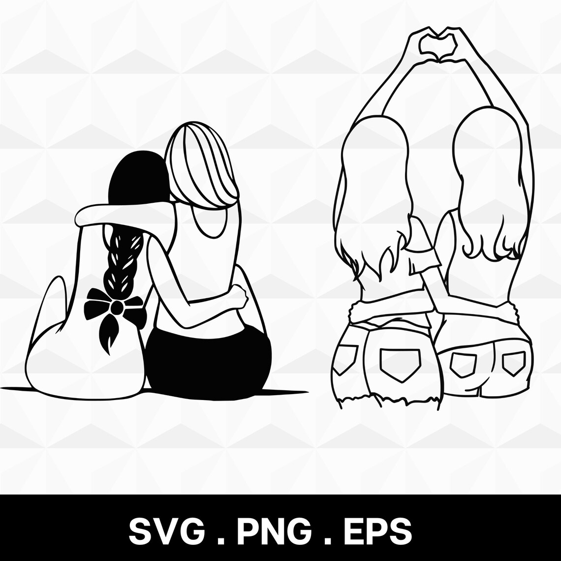 Best Friends Svg, Friendship Svg, Besties Svg, Female Friendship Svg ...