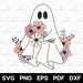 Floral Ghost Svg, Cute Ghost Svg, Flower Ghost Svg, Halloween Ghost Svg ...