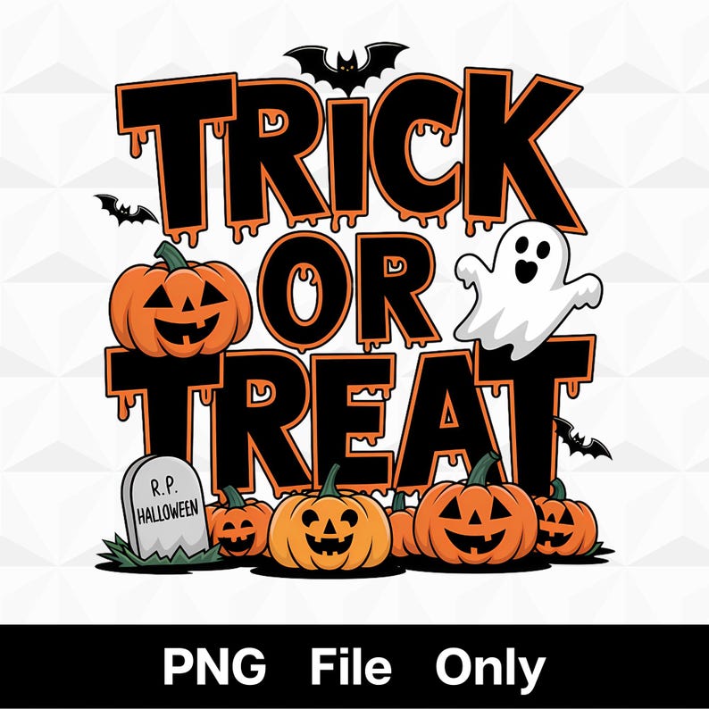 Trick or Treat Png, Funny Halloween Png, Trick or Treat Design, Spooky ...