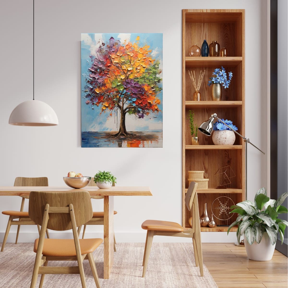 Abstract Autumn Tree Wall Art, Colorful Tree Canvas Wall Art, Nature ...