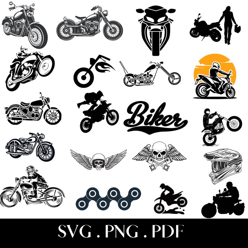 Motorcycle SVG Bundle, Biker SVG, Motorcycle Clipart, Motorbike ...