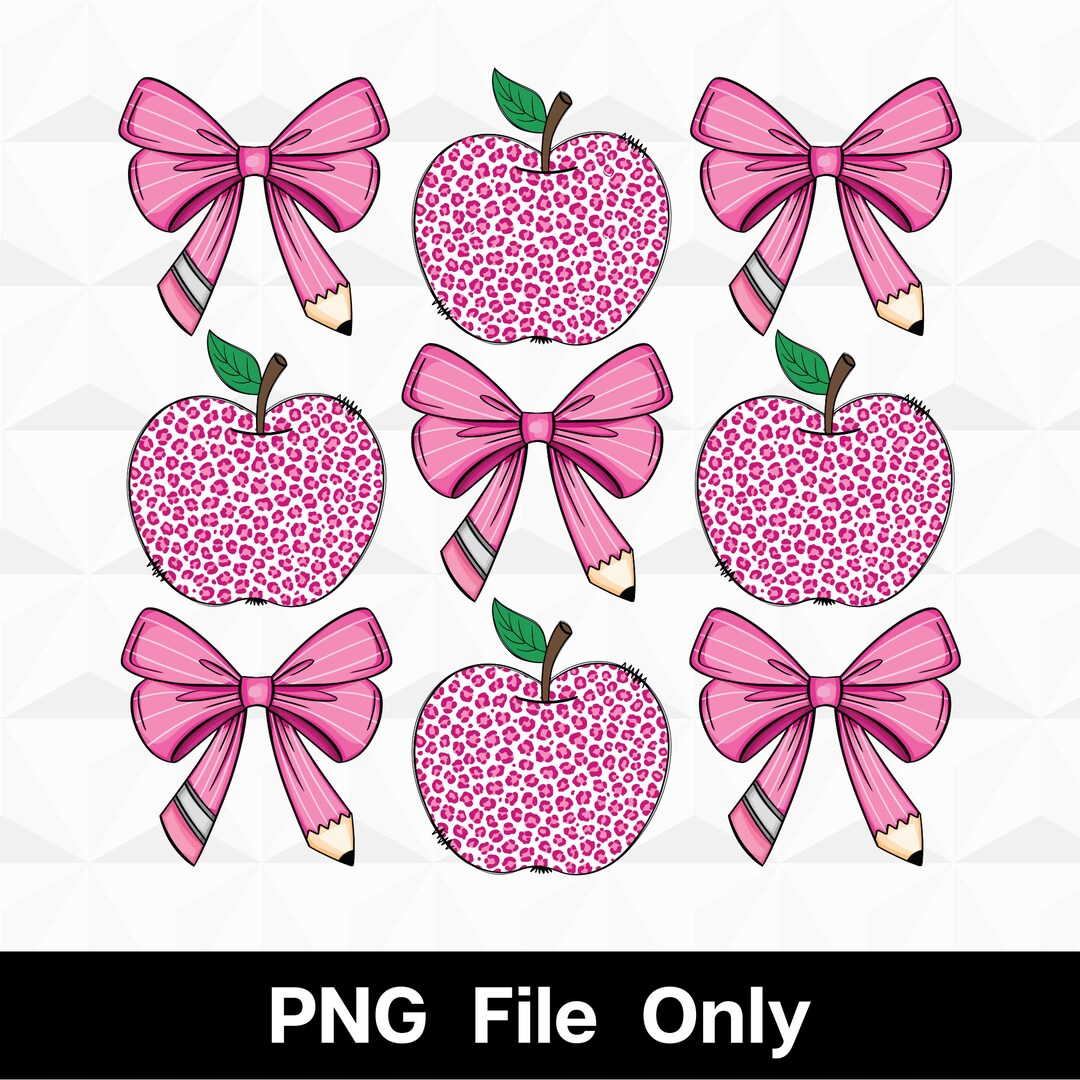 Coquette Teacher Png, Coquette Pencil Bow Png, Back to School Png ...