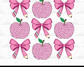 Teacher Coquette Pencil Png, Back to School Png, Bow Teacher Png, Retro ...