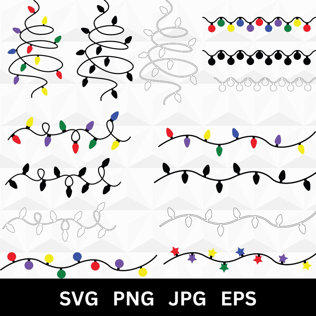 Christmas Lights Svg, Christmas Light String, Christmas Lights Png ...