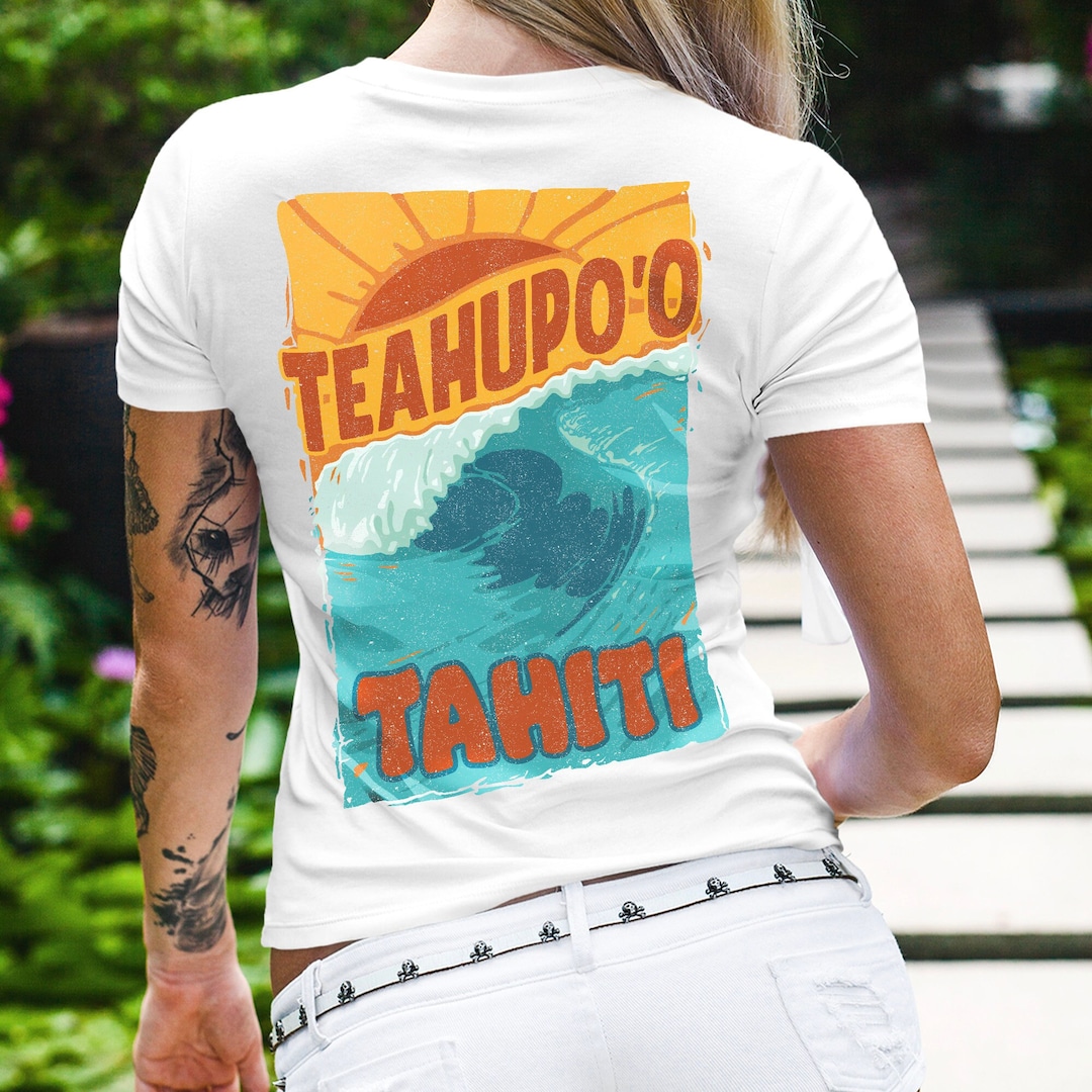 Teahupoo Tahiti Tshirt, Tahiti Vintage Shirt, Teahupoo Surfing Trip ...