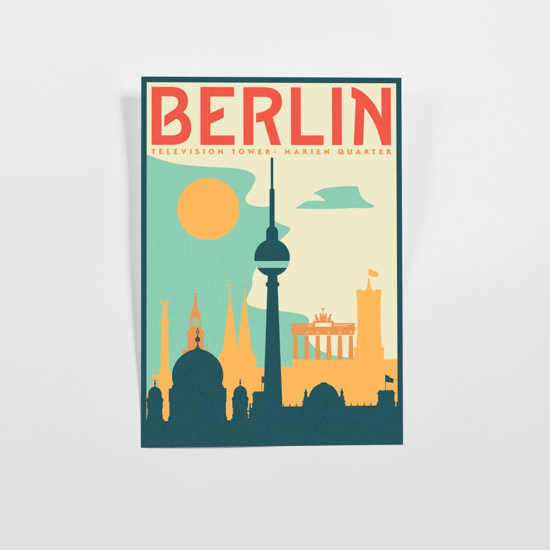 Berlin Art Print, Berlin, Poster, Fernsehturm, Berliner Fernsehturm ...