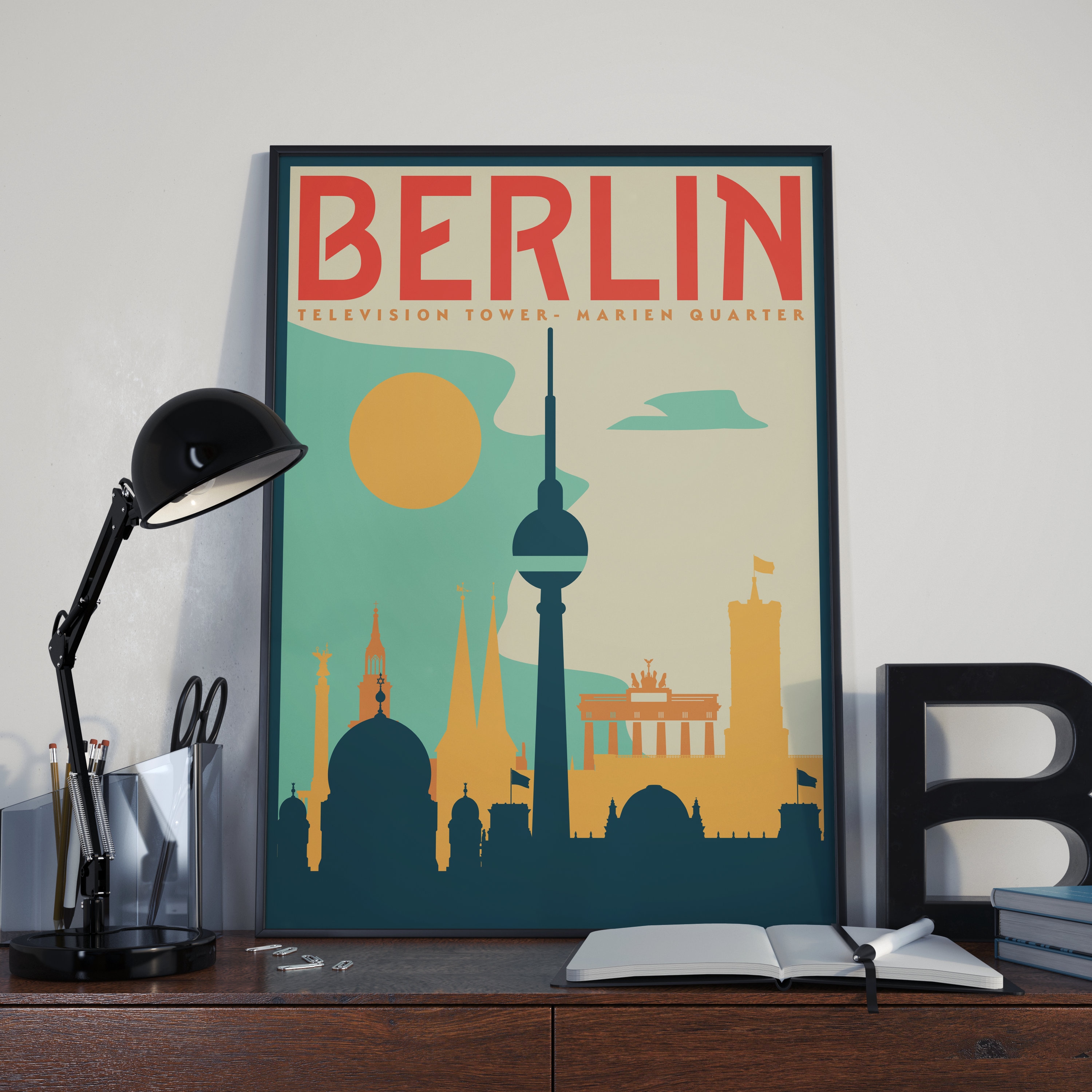 Berlin Art Print, Berlin, Poster, Fernsehturm, Berliner Fernsehturm ...