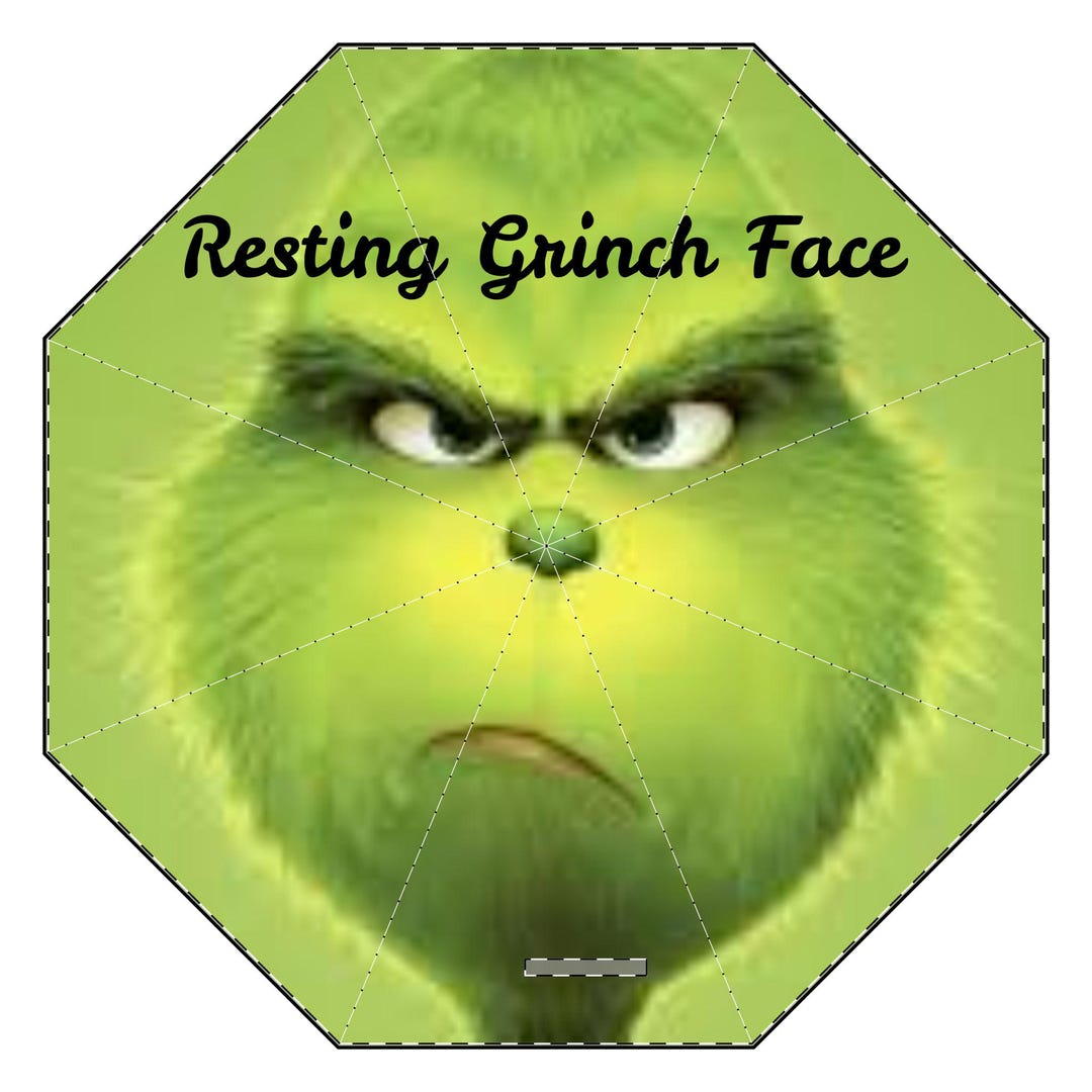Resting Grinch Face Design Umbrella Christmas Gift, Holiday Accessory ...