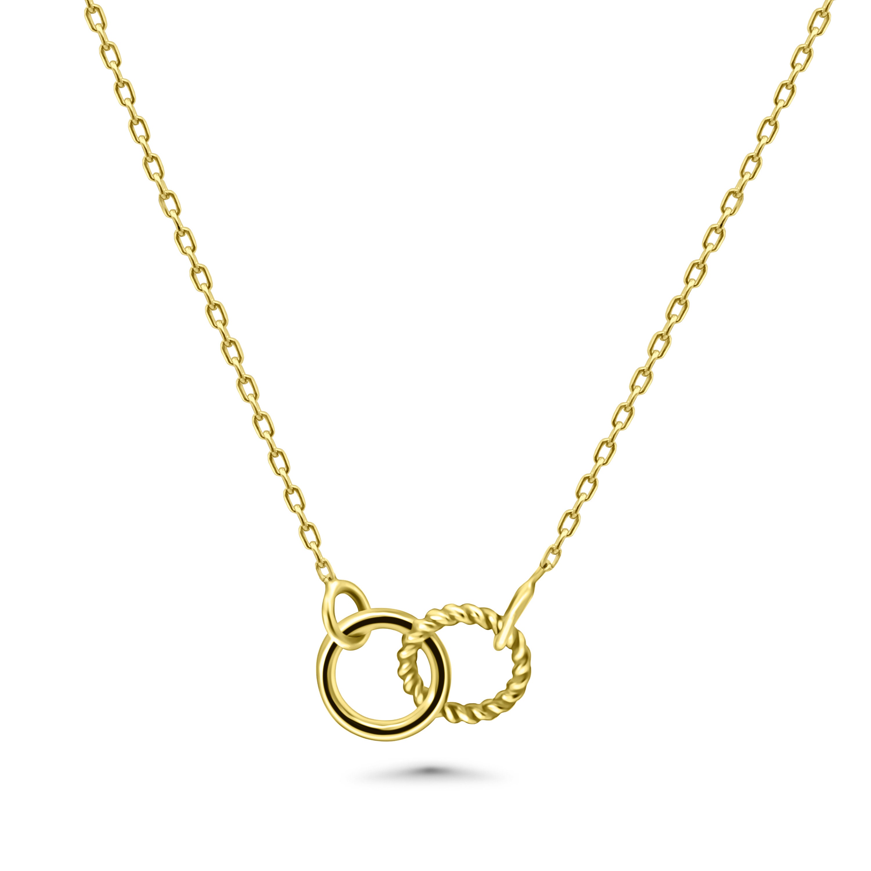 Interlock Circle Necklace in 14 Karat Solid Gold | Dainty Gold ...